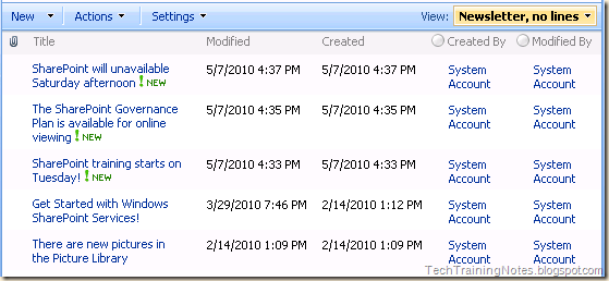 SharePoint: List View Styles | Mike Smith's Tech Training Notes ...